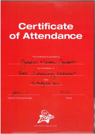 Virgin Active - Food Labelling Workshop | PDF