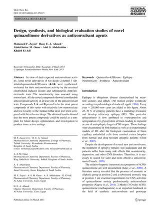 Design, synthesis, and biological evaluation studies of novel.PDF