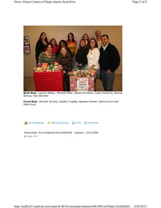 Grace Centers of Hope charity food drive | PDF