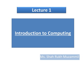Introduction To Computing | PPTX