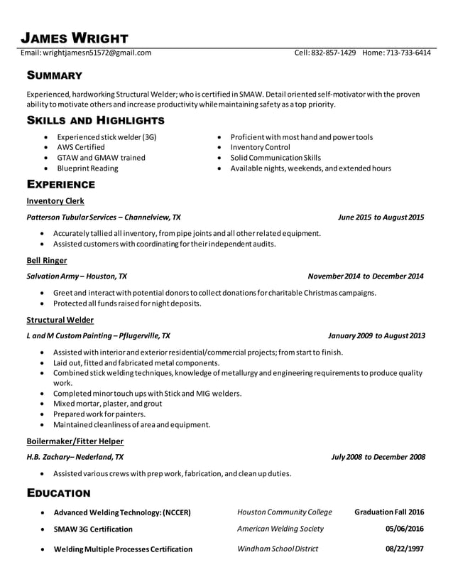 James Wright's Resume | PDF