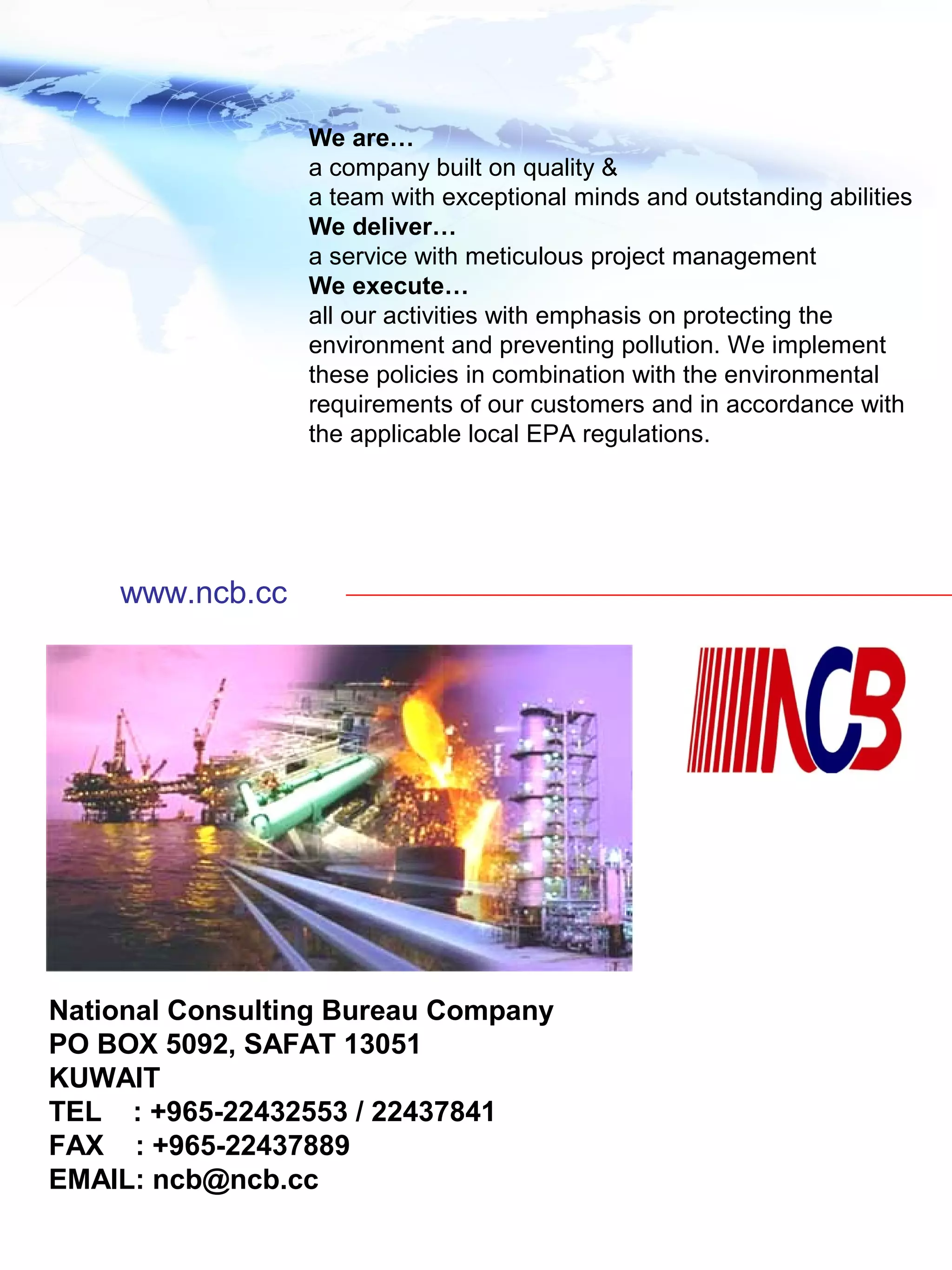 NCB PROFILE - with vocational training | PPT