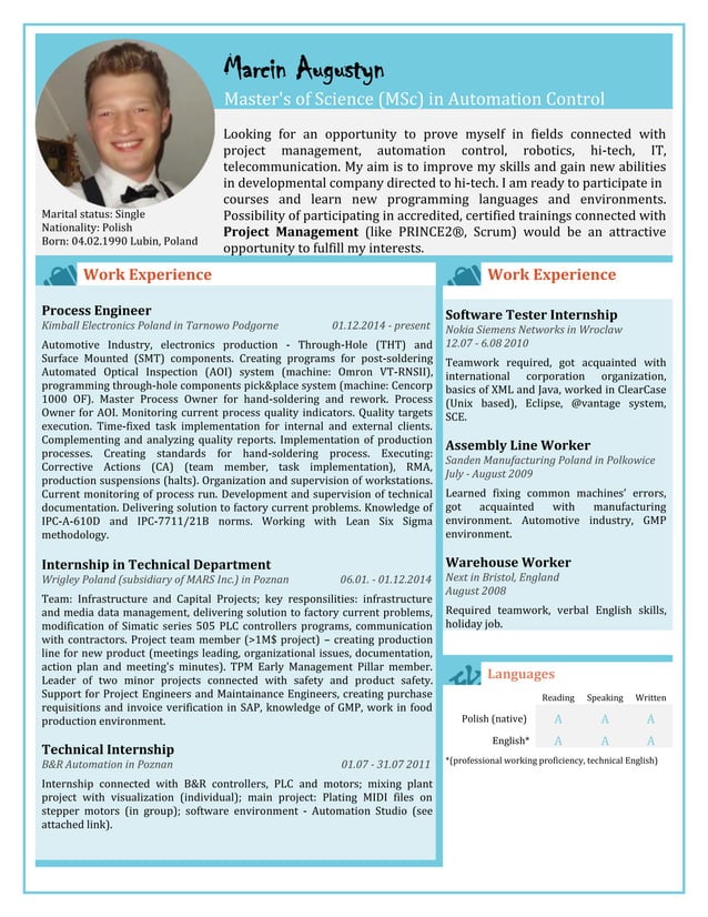 CV Marcin Augustyn ENG | PDF