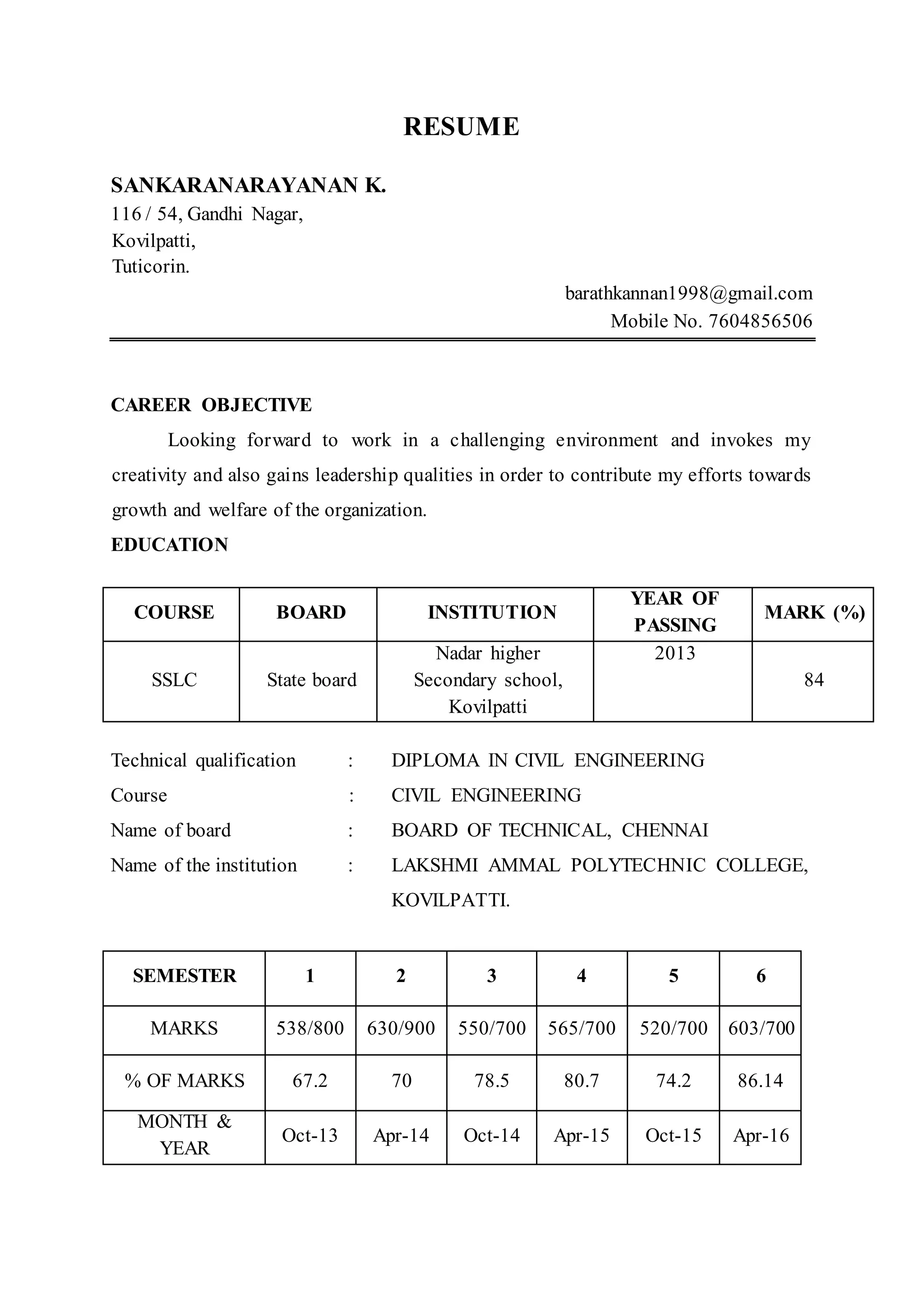 SANKAR RESUME | DOCX