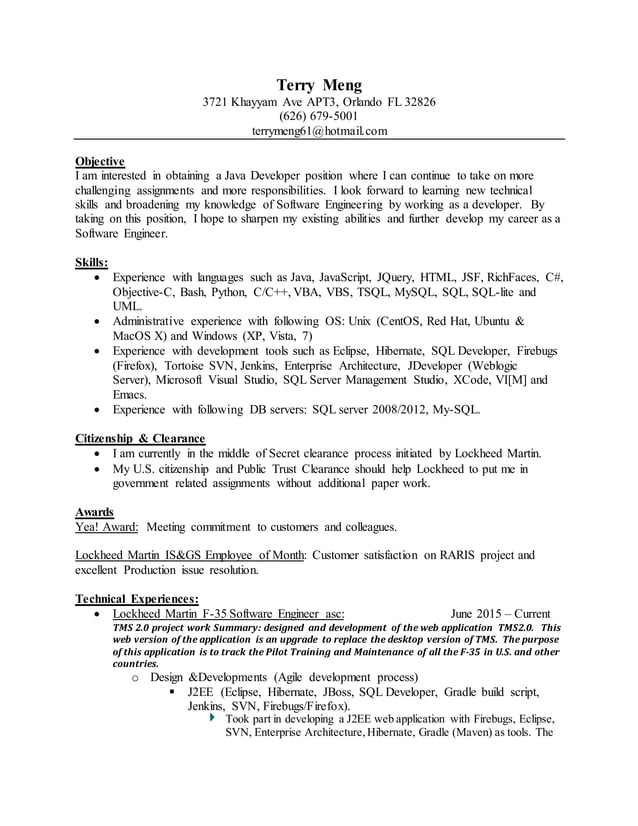 Terry's Resume 3.1 | DOCX