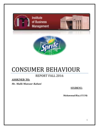 Sprite report For Consumer Behaviour | DOCX