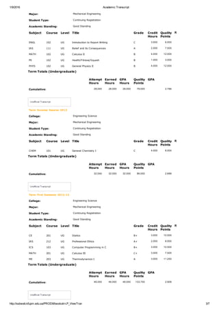 Abdulaziz alrajeh Academic Transcript | PDF | Undergraduate Education ...