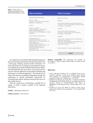 Difficultintubationappcom - A difficult airway electronic record | PDF