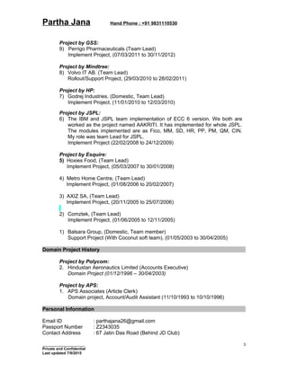 Partha_CV | DOCX | Business Accounting & Finance | Business