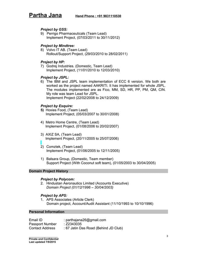 Partha_CV | DOCX | Business Accounting & Finance | Business