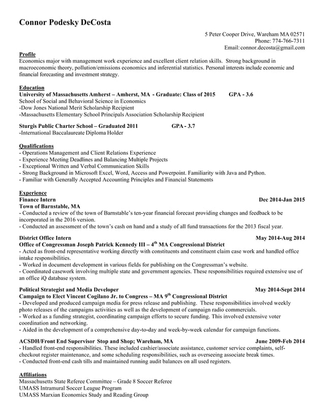 ConnorDeCosta_Resume | PDF