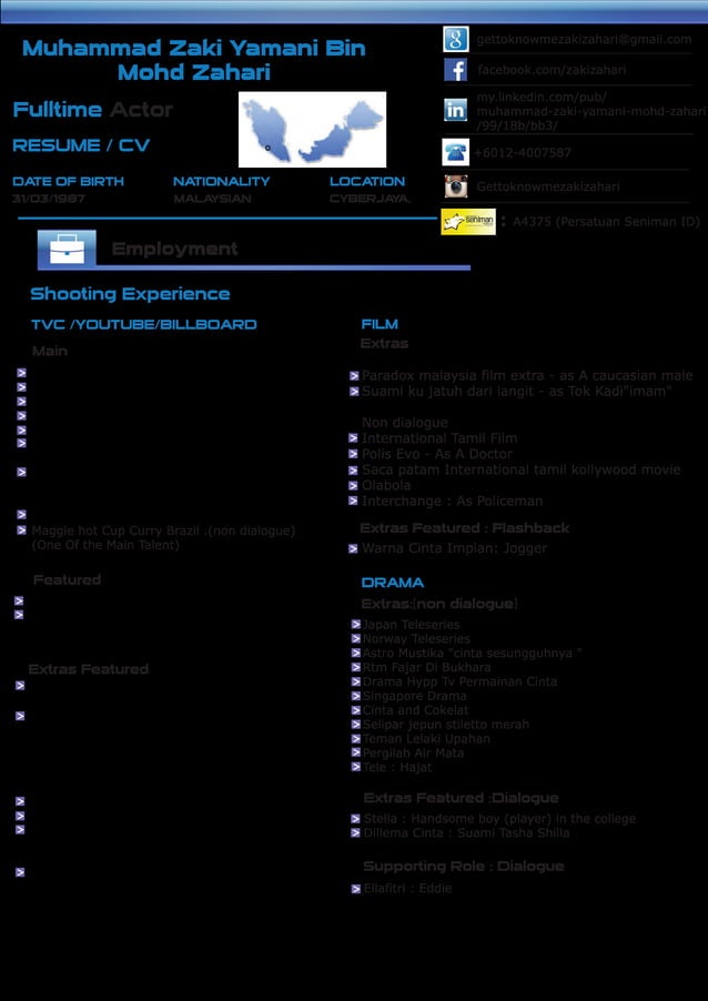 Experience Zaki Zahari | PDF