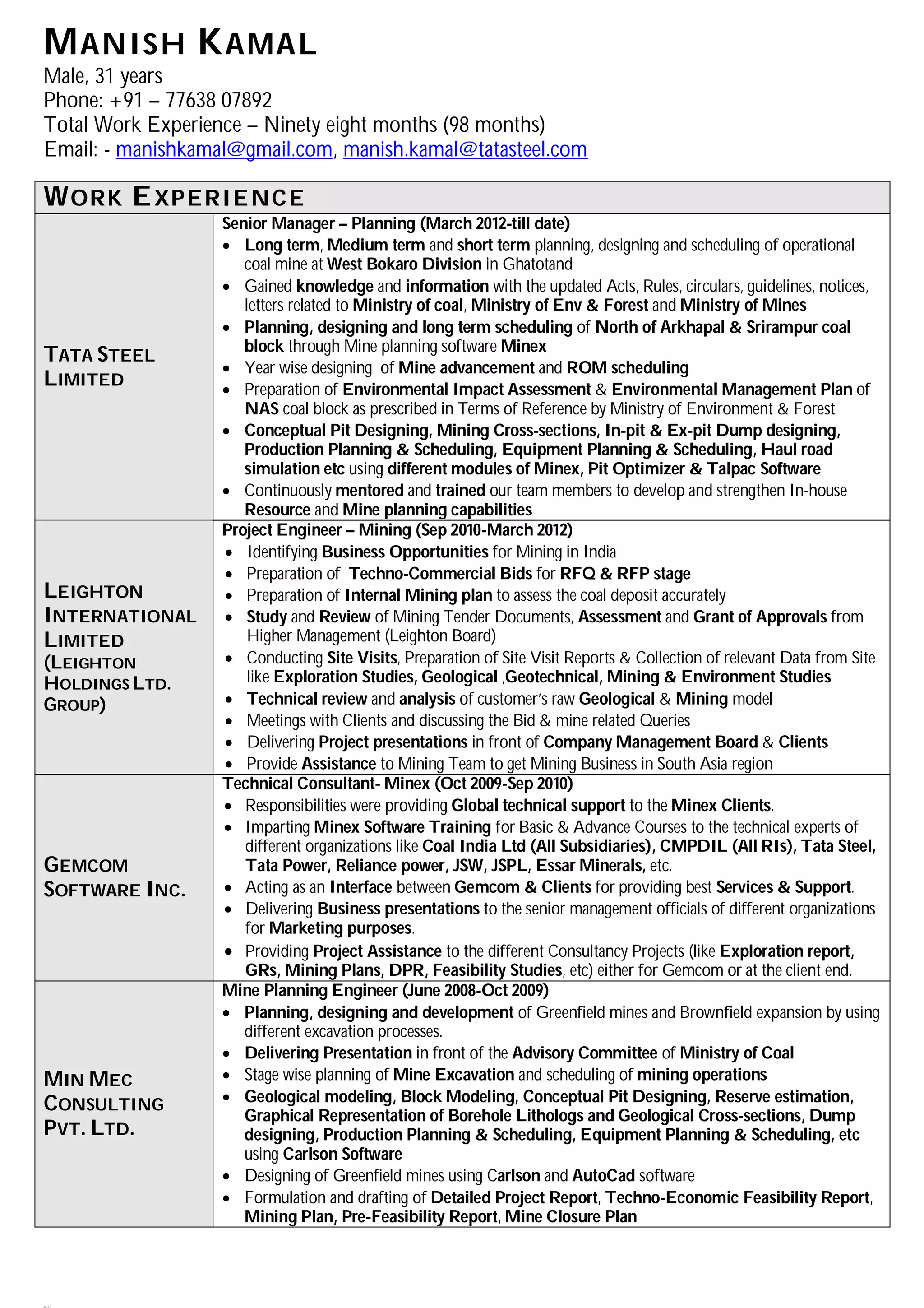 manish resume | PDF