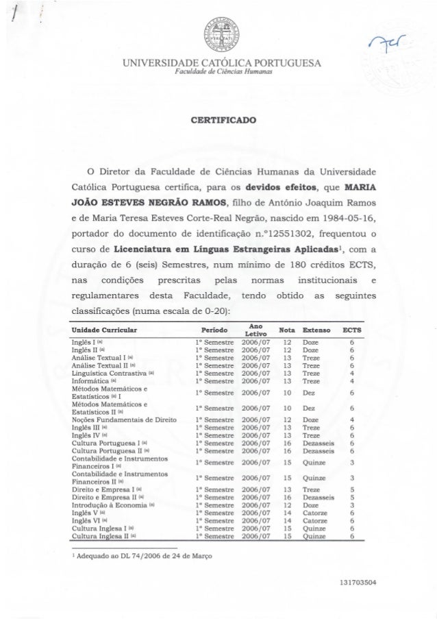 Certificado Licenciatura