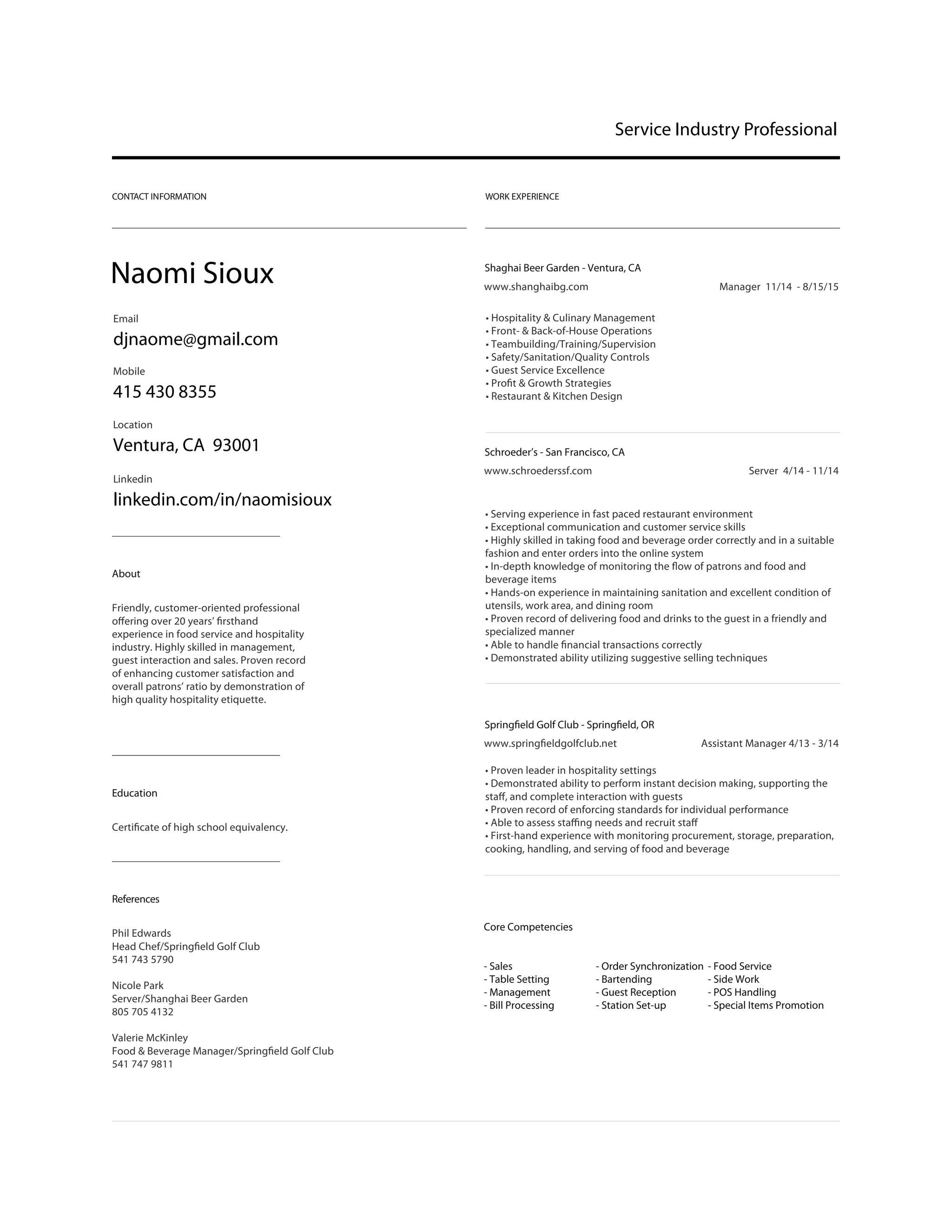 Naomi Resume 2015 | PDF