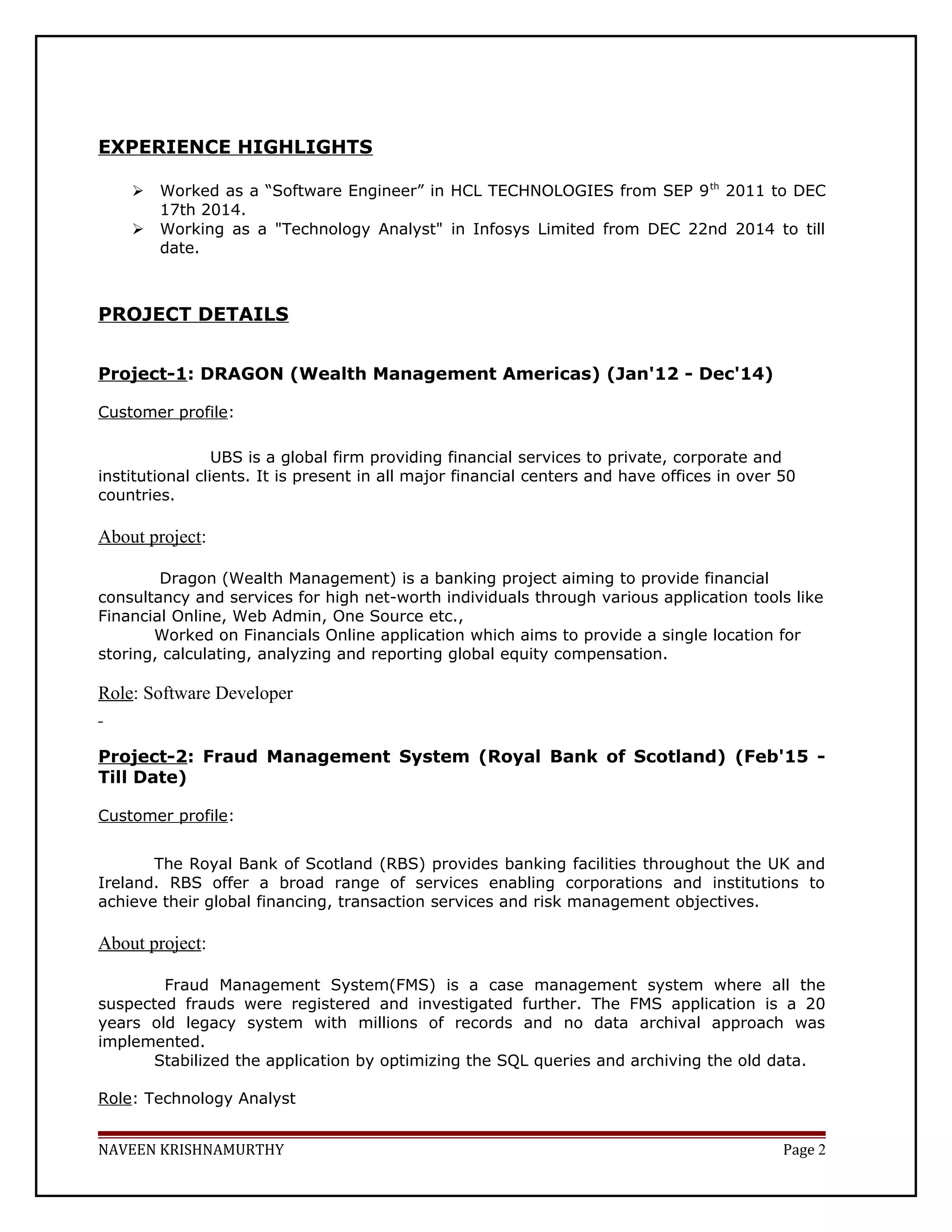 Naveen_Tech_Analyst | PDF