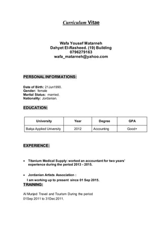 Curriculum wafa | DOCX