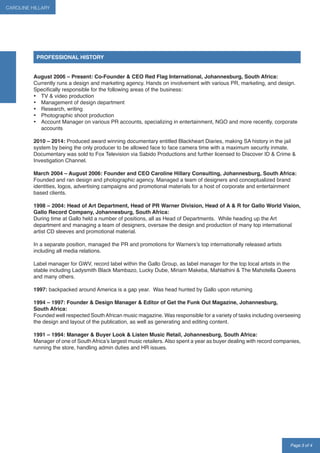 Caroline Hillary CV | PDF