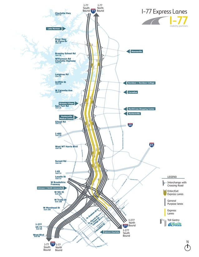 I77ExpressLanes_Finalmap | PDF | North America Travel | Travel Locations