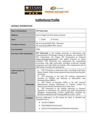 FPTU profile 2015 | PDF