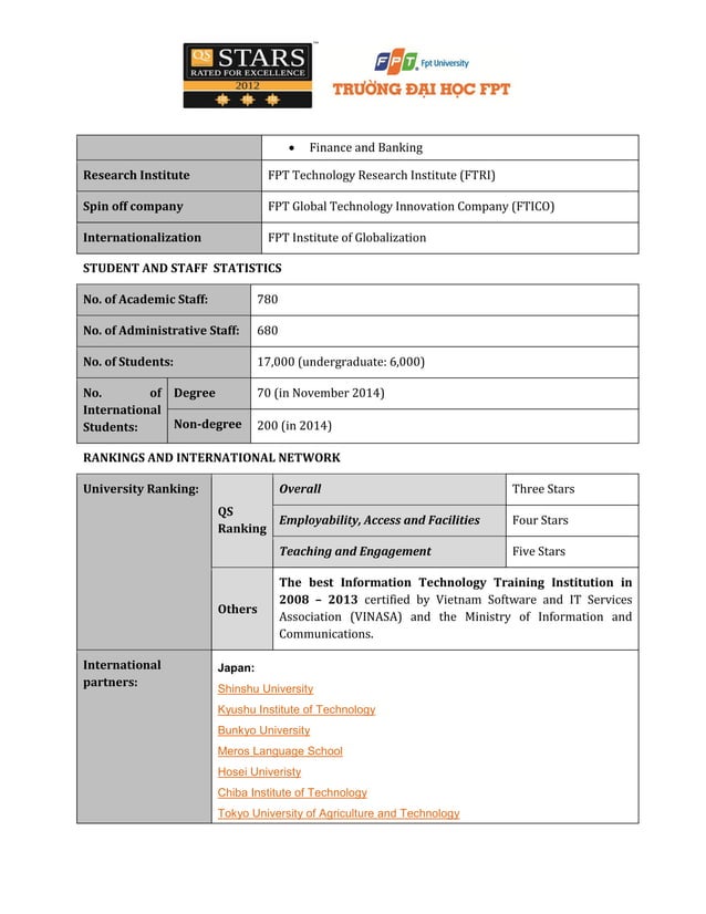 FPTU profile 2015 | PDF