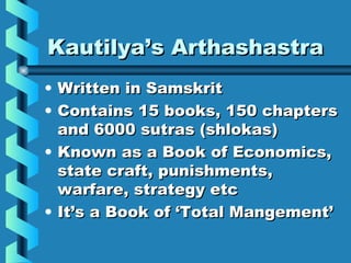 principles of Management from Kautilya's Arthashastra - MBA | PPT