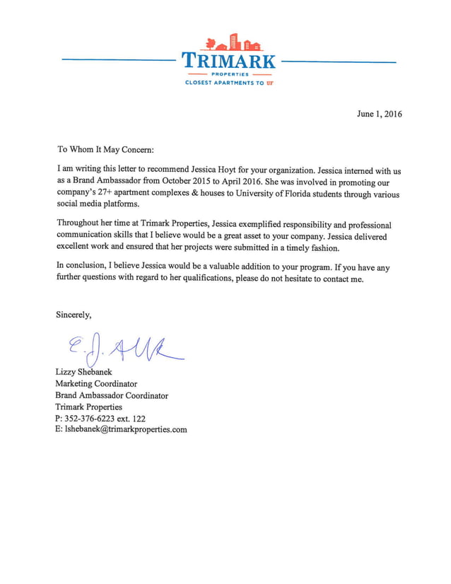 Trimark Reference Letter | PDF