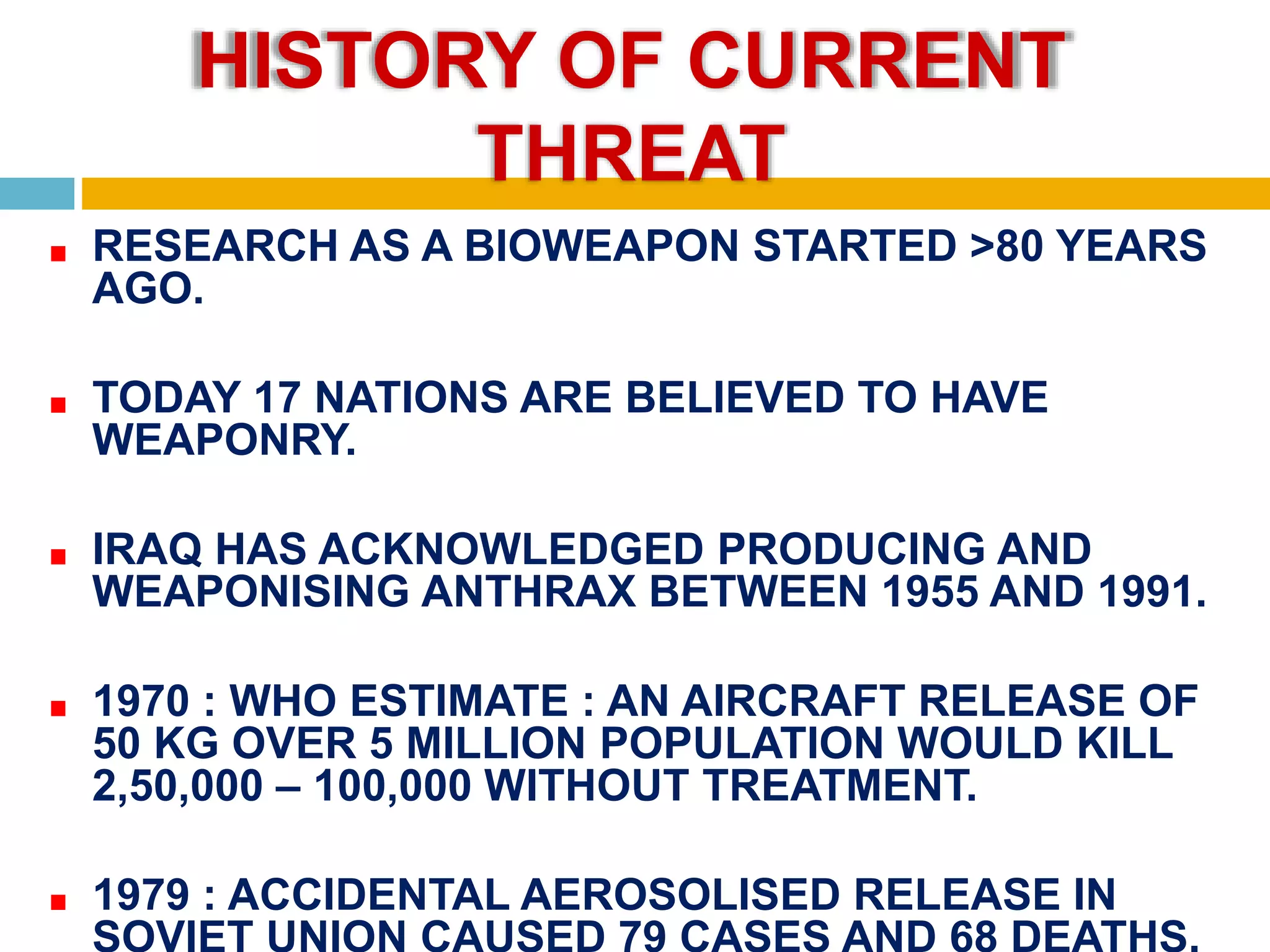 BIOTERRORISM AND BIOWEAPONS | PPTX