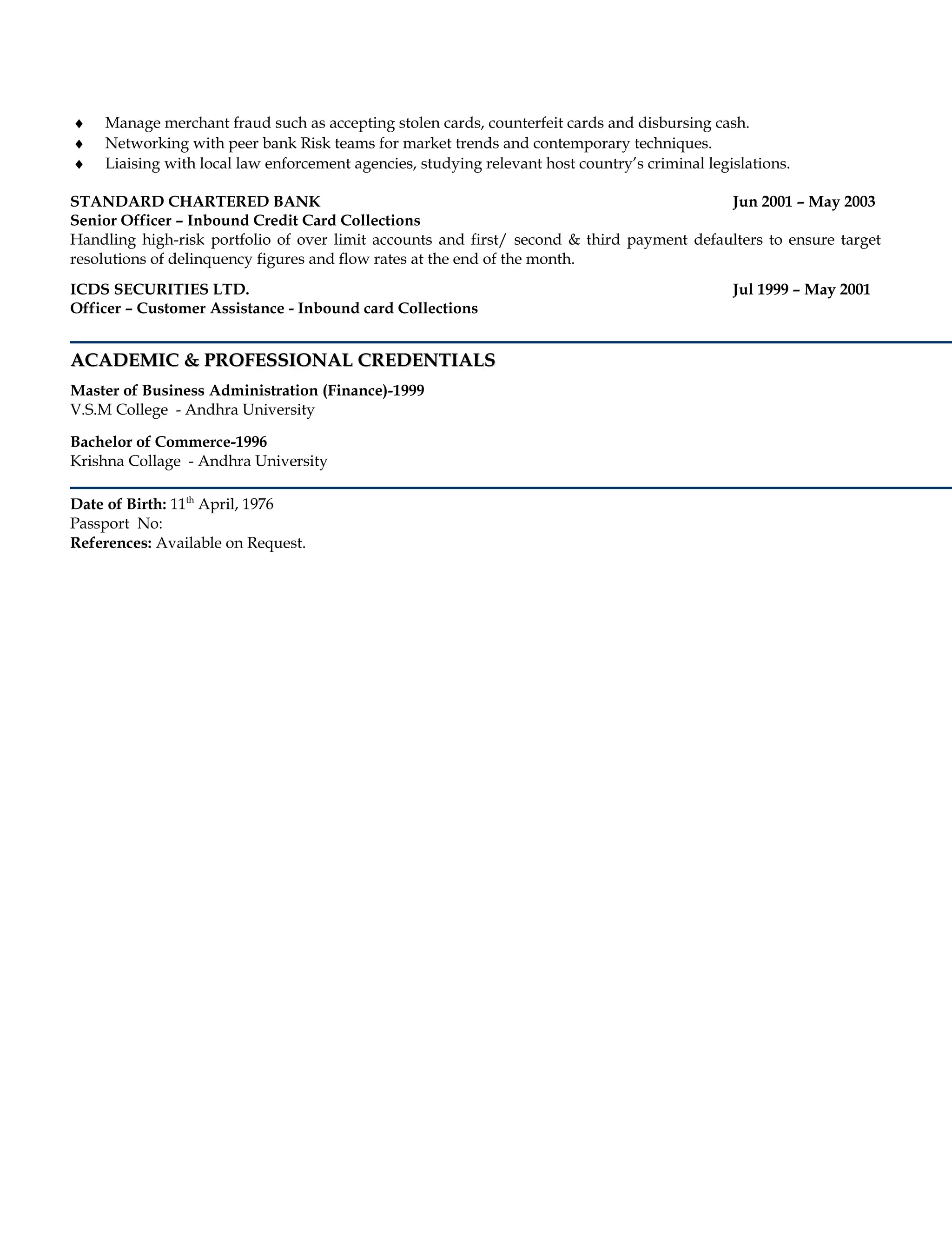 MANOHAR RAO T - Risk Role | DOC