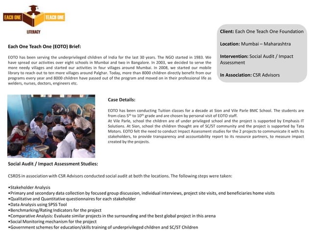 Aug 2015 CSRDA Cases Studies | PPT