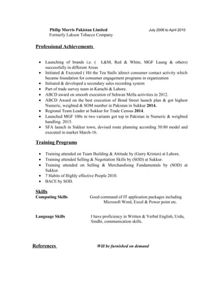Updated Mashooque_Resume[1] | DOC | Sales | Business
