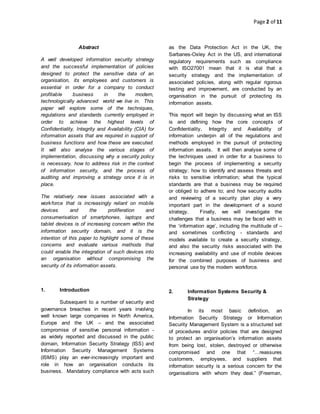 Information Systems Security & Strategy | DOCX
