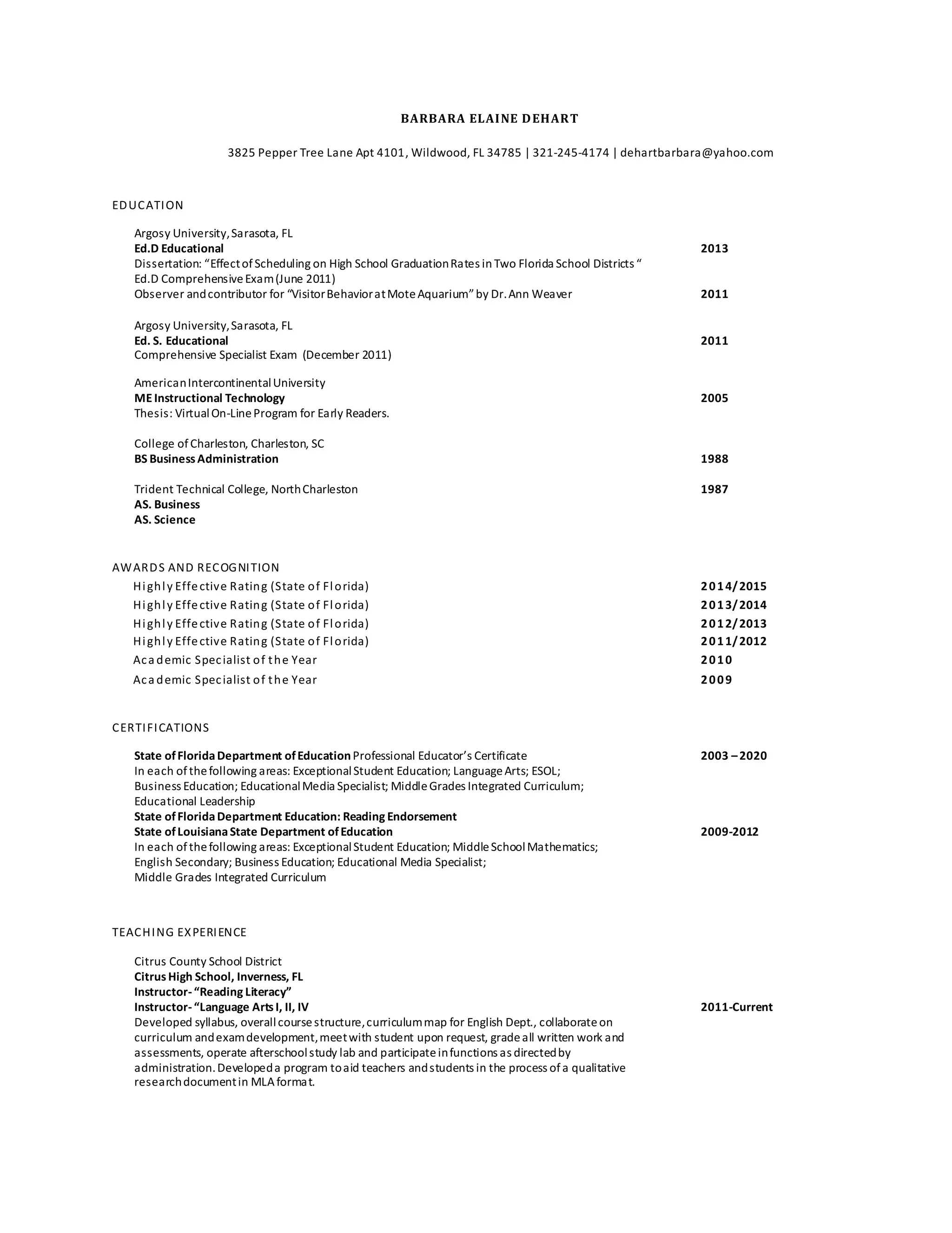 Curriculum vita1 | PDF