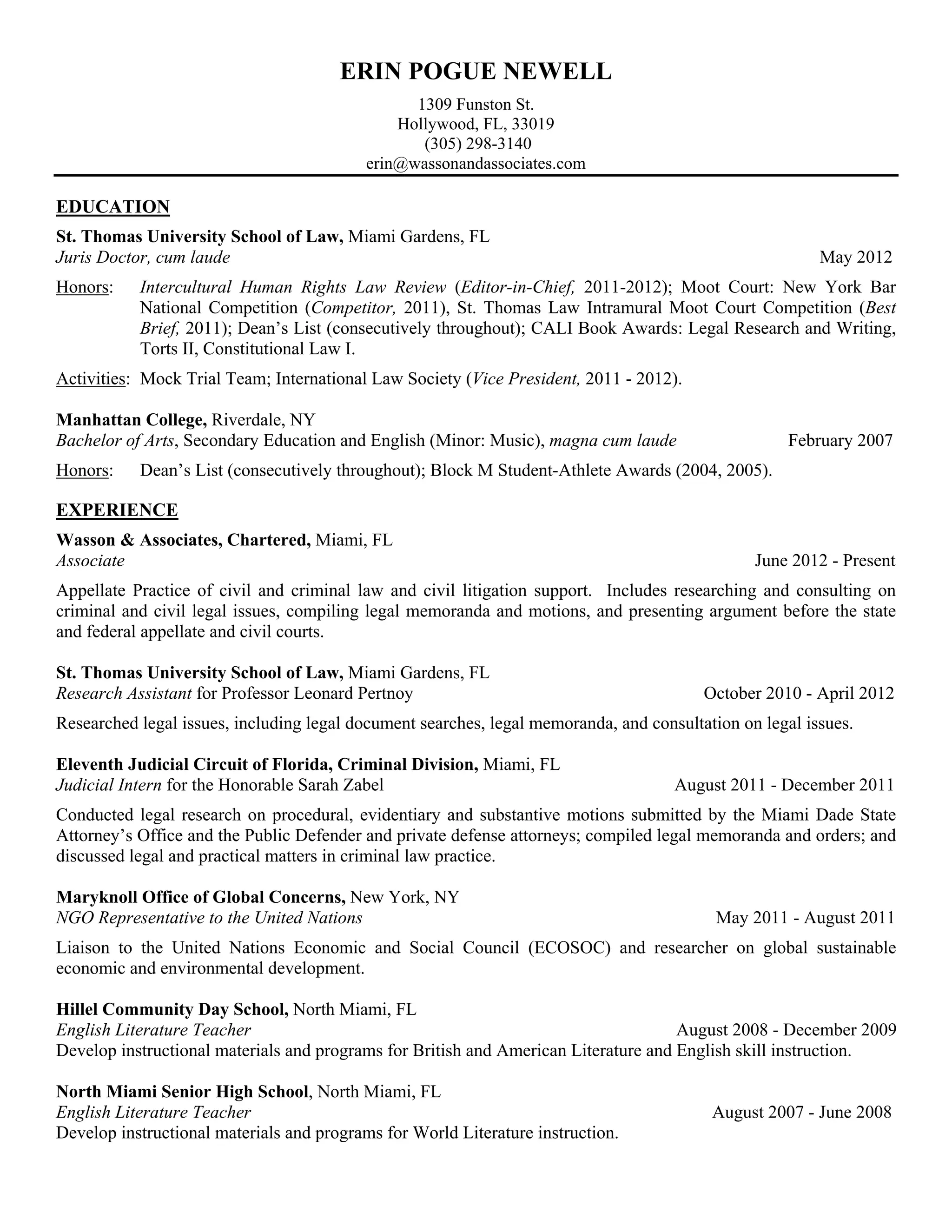 ERIN NEWELL Resume Updated 11.11