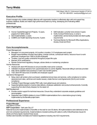 Terry Webb Resume_Final | PDF | Human Resources | Business