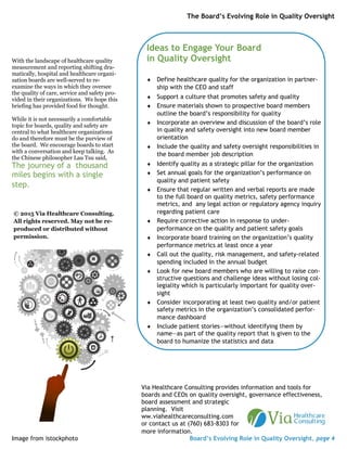 The Board's Evolving Role in Quality Oversight August 2015 | PDF
