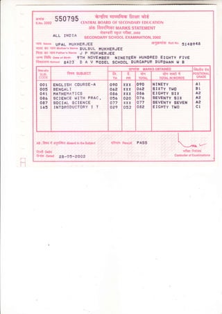 AISSE_AISSCE_Marksheets | PDF