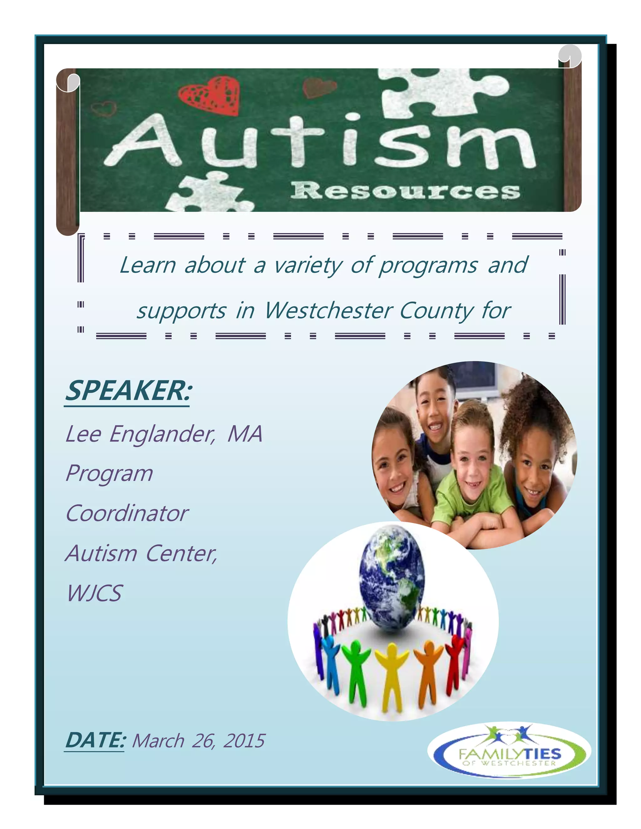 Autism Lee Englander Flyer | PDF