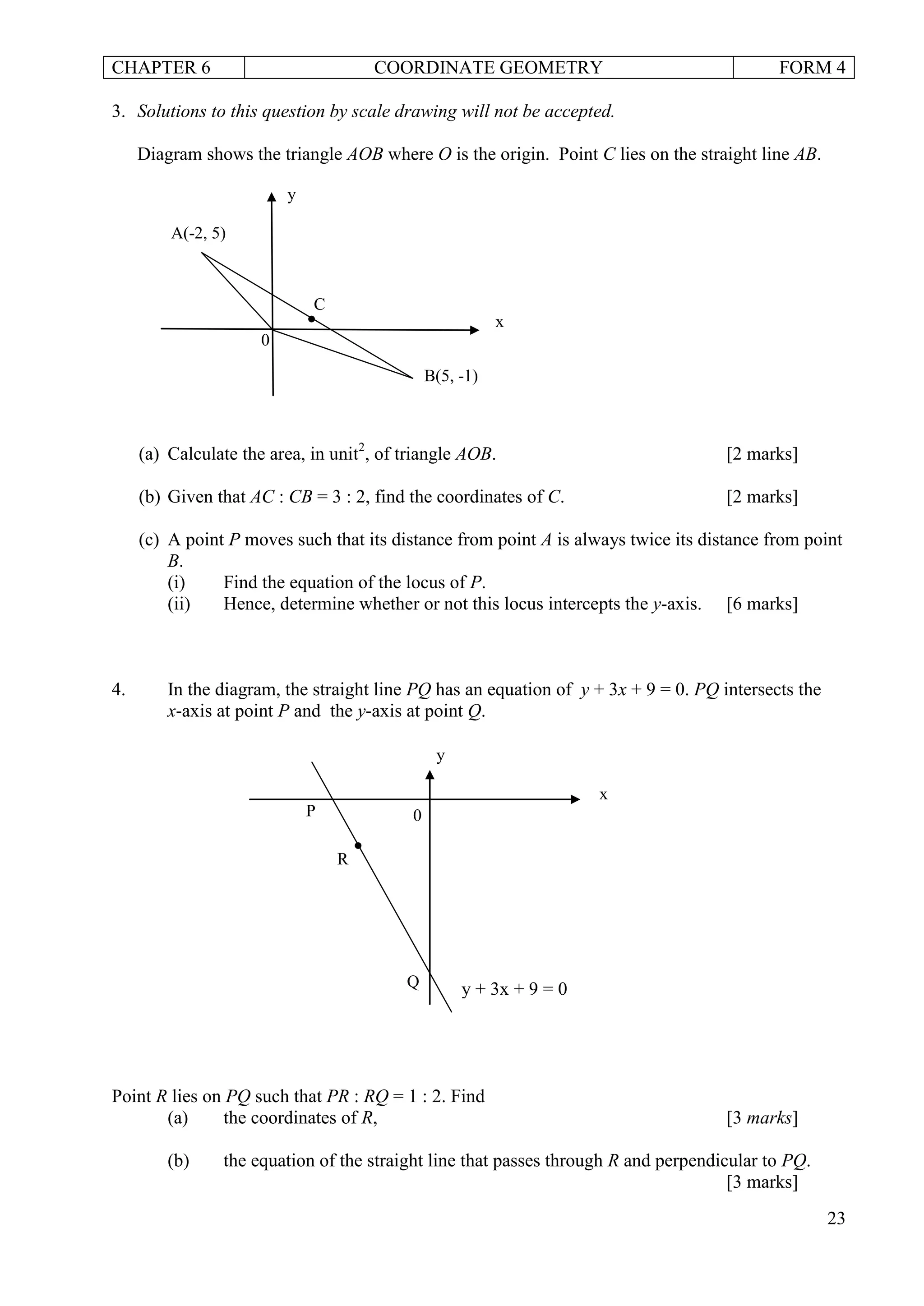 F4 Add Maths - Coordinate Geometry | PDF