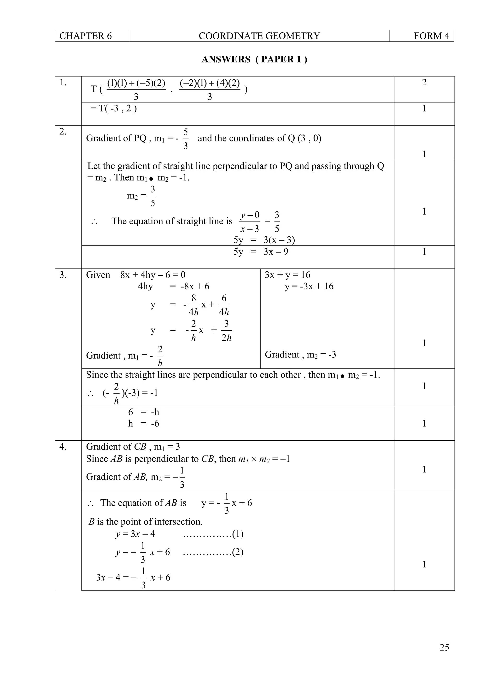 F4 Add Maths - Coordinate Geometry | PDF