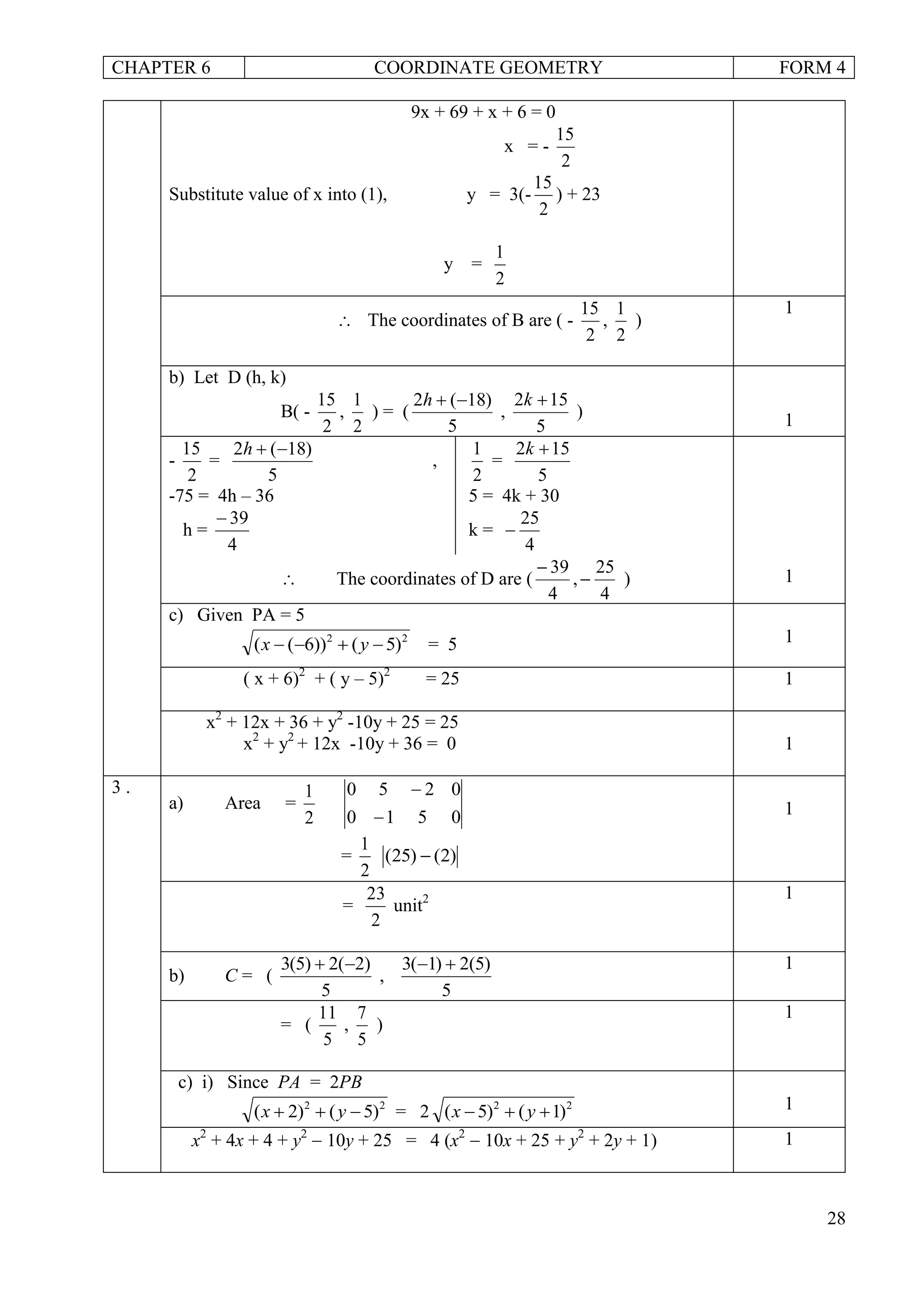 F4 Add Maths - Coordinate Geometry | PDF