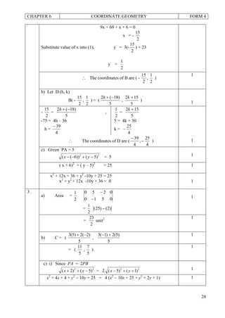 F4 Add Maths - Coordinate Geometry | PDF