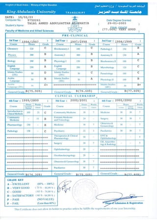 KAU transcript | PDF