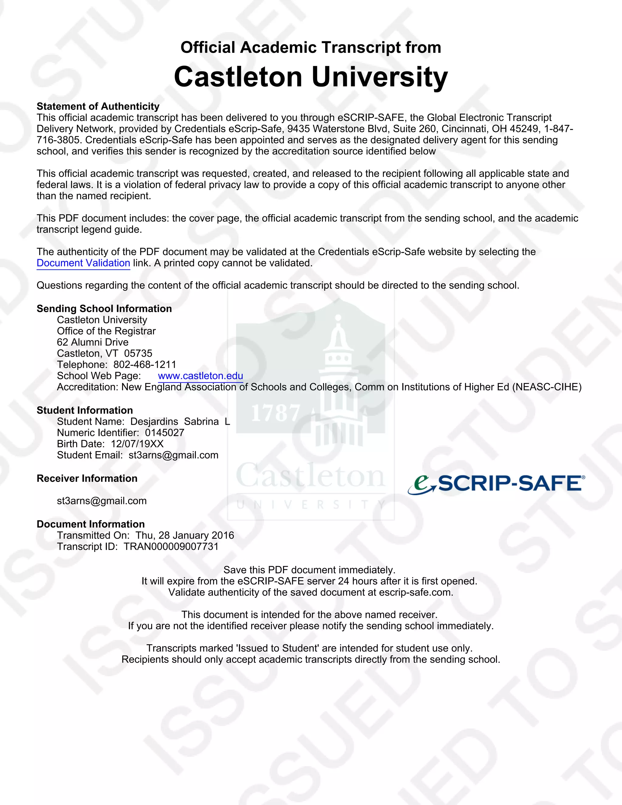 completed-transcript-9007731 | PDF | Undergraduate Education | College ...