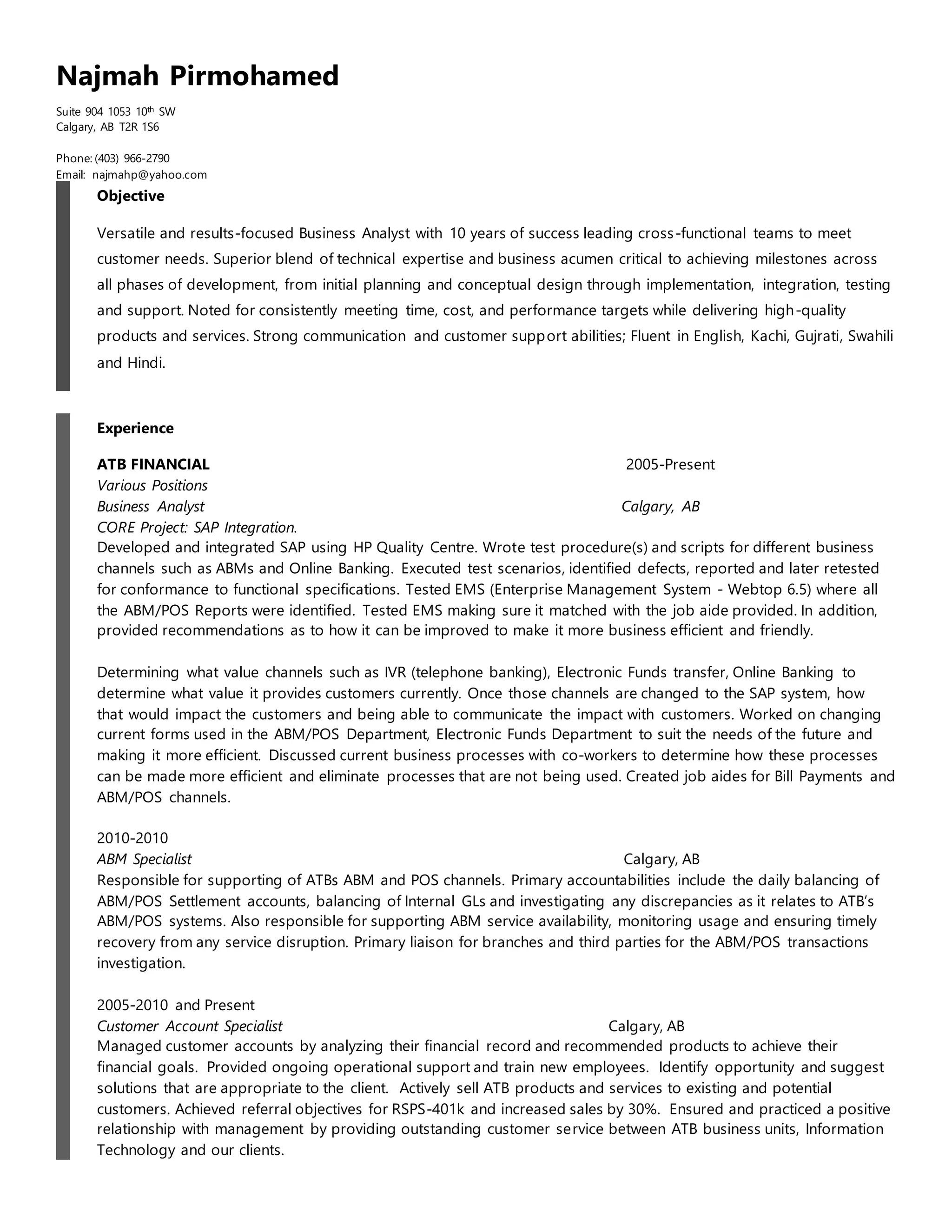 Najmah Pirmohamed_Resume | PDF
