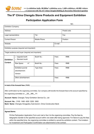 The 9th China Chengdu Stone Products & Equipment Invitation Letter | PDF