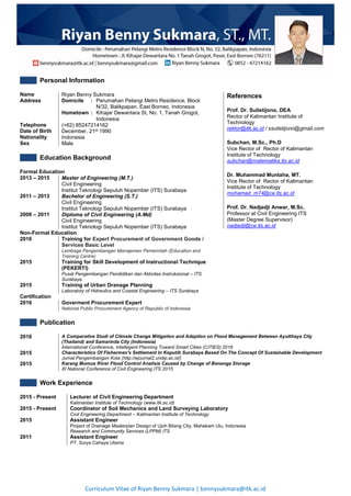 CV Riyan Benny Sukmara New | PDF | Civil Engineering Industry | Industries