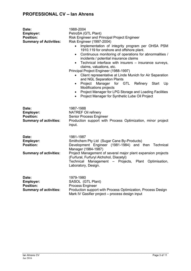 Ian Ahrens CV Jan2016 | PDF
