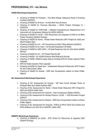 Ian Ahrens CV Jan2016 | PDF | Civil Engineering Industry | Industries