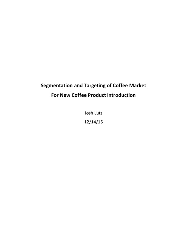 Segmentation of the Coffee Market | DOCX